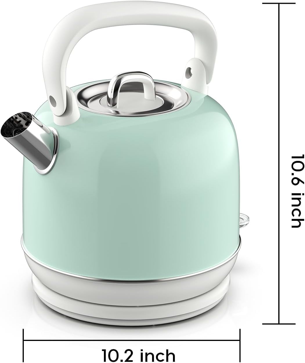 Electric Tea Kettle - 1500W, 2L Capacity, Stainless Steel, Green Color ...