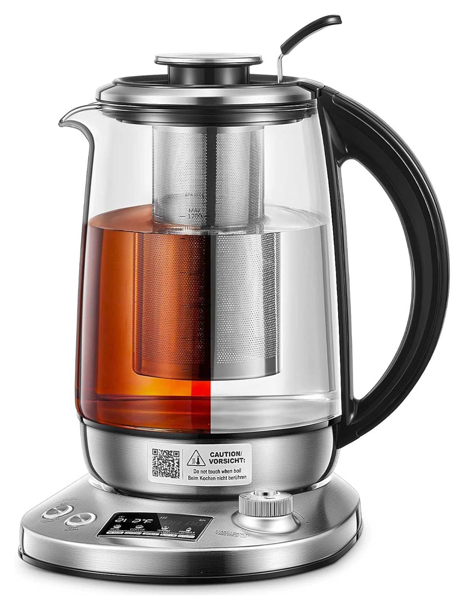 Electric Tea Kettle, 9 Temperature Control Presets Glass Kettle, 1200W ...