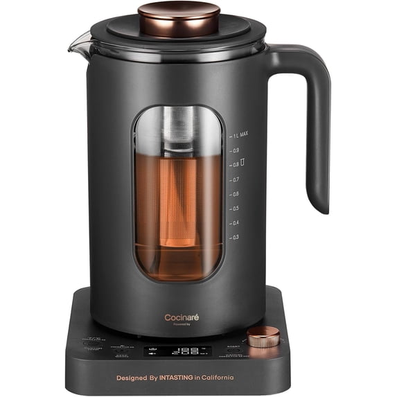 Electric Tea Kettle, Glass Electric Kettle with tea Infuser and Precise ...
