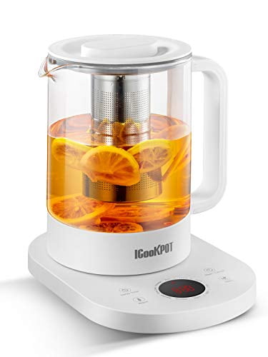 Electric Tea Maker 1.5L Glass Kettle With 10 Presets One Touch Control ...