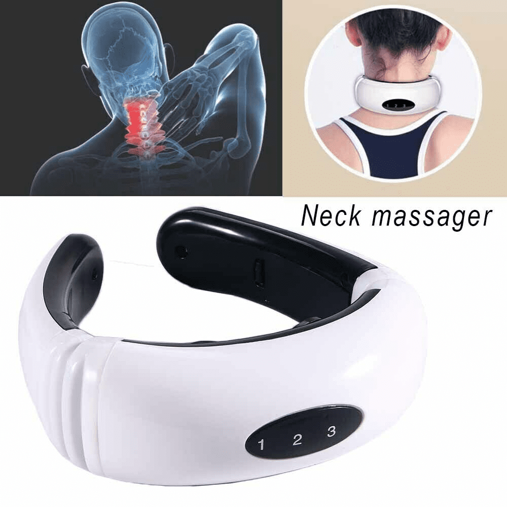 Electric Tens Unit Pulse Neck Massager Magnetic Pulse Therapy Vertebra ...
