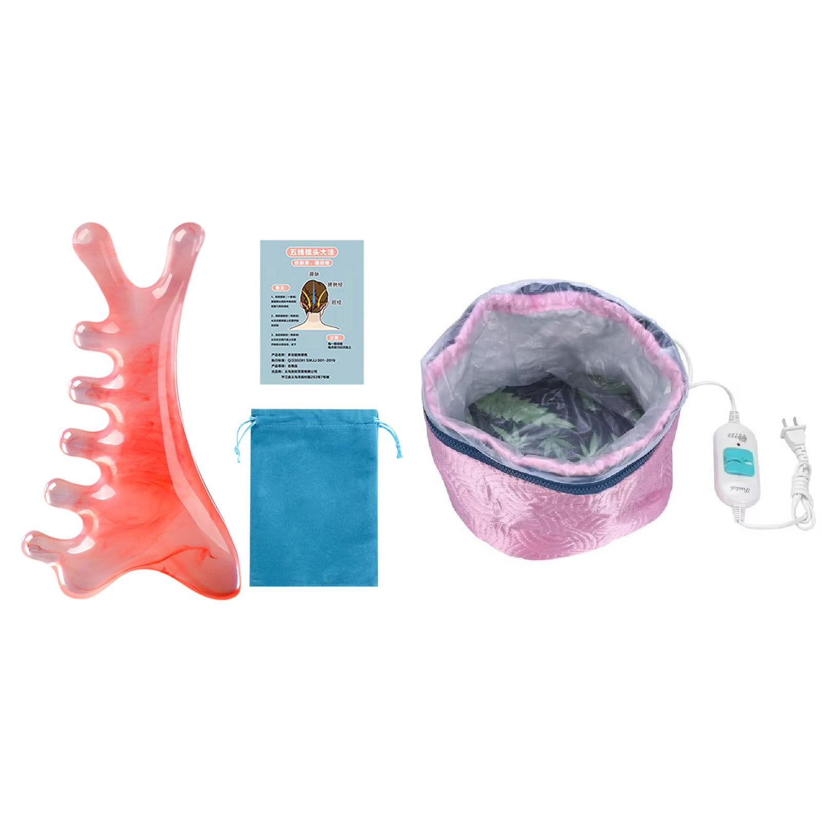 Electric Thermal Hair Hat and Resin Scalp Massage Comb Hair Steamer Cap ...