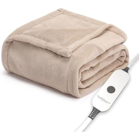 Electric Throw Royal Luxe Microplush Heated Blanket, 4 Heat Settings, 4 ...