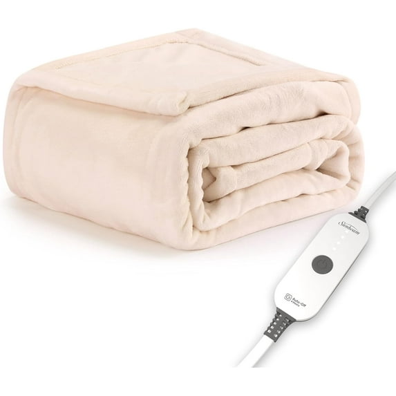 Electric Throw Royal Posh Velvet Heated Blanket, 4 Heat Settings, 4 ...