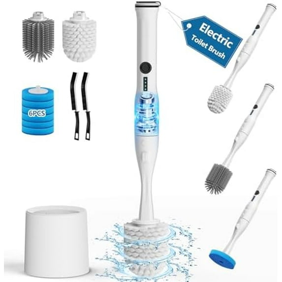 Electric Toilet Brush and Holder Set, 2025 New Toilet Bowl Scrubber Kit ...
