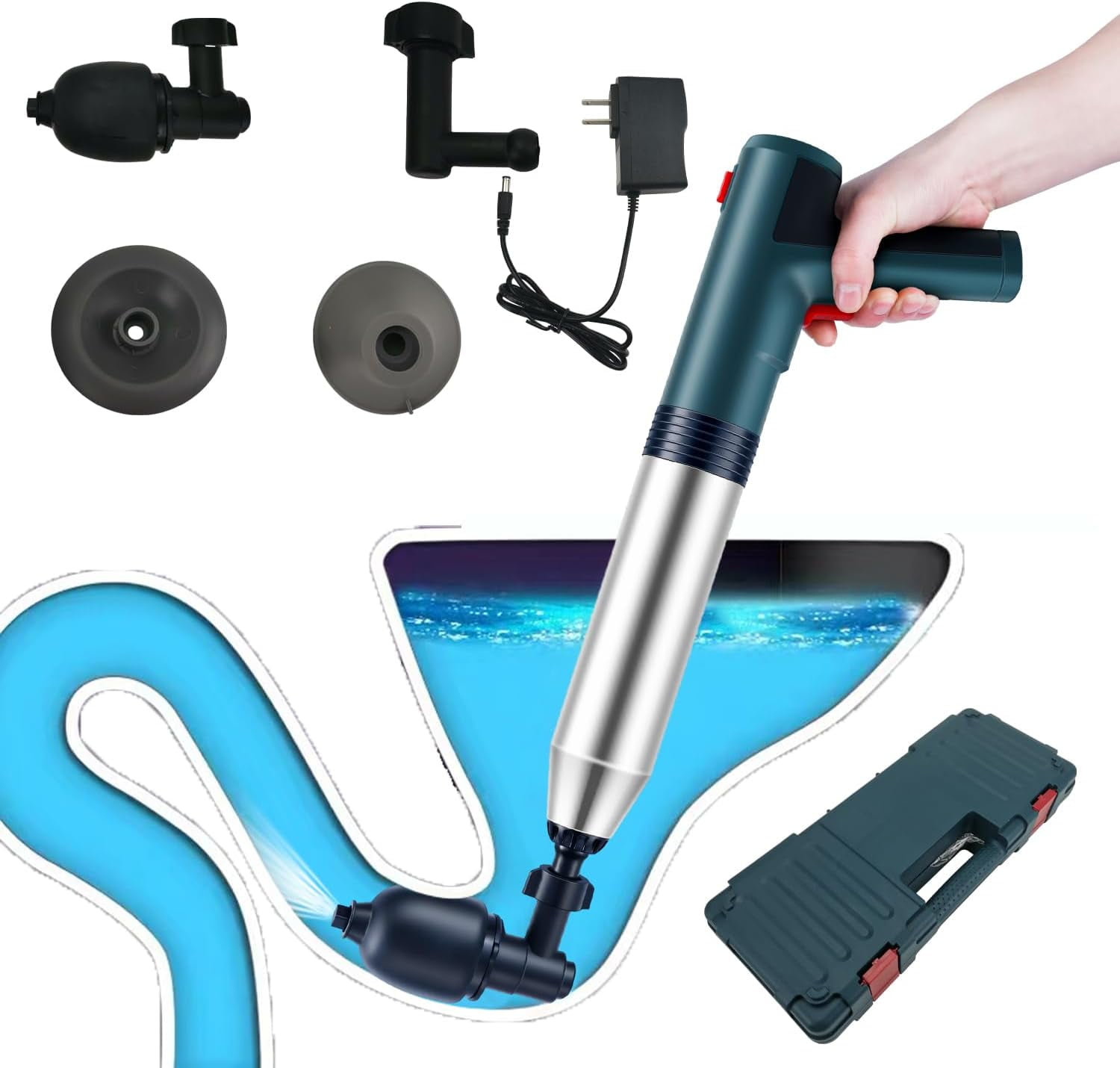 Electric Toilet Plunger,High Pressure Air Electric Gun Toilet Plunger ...