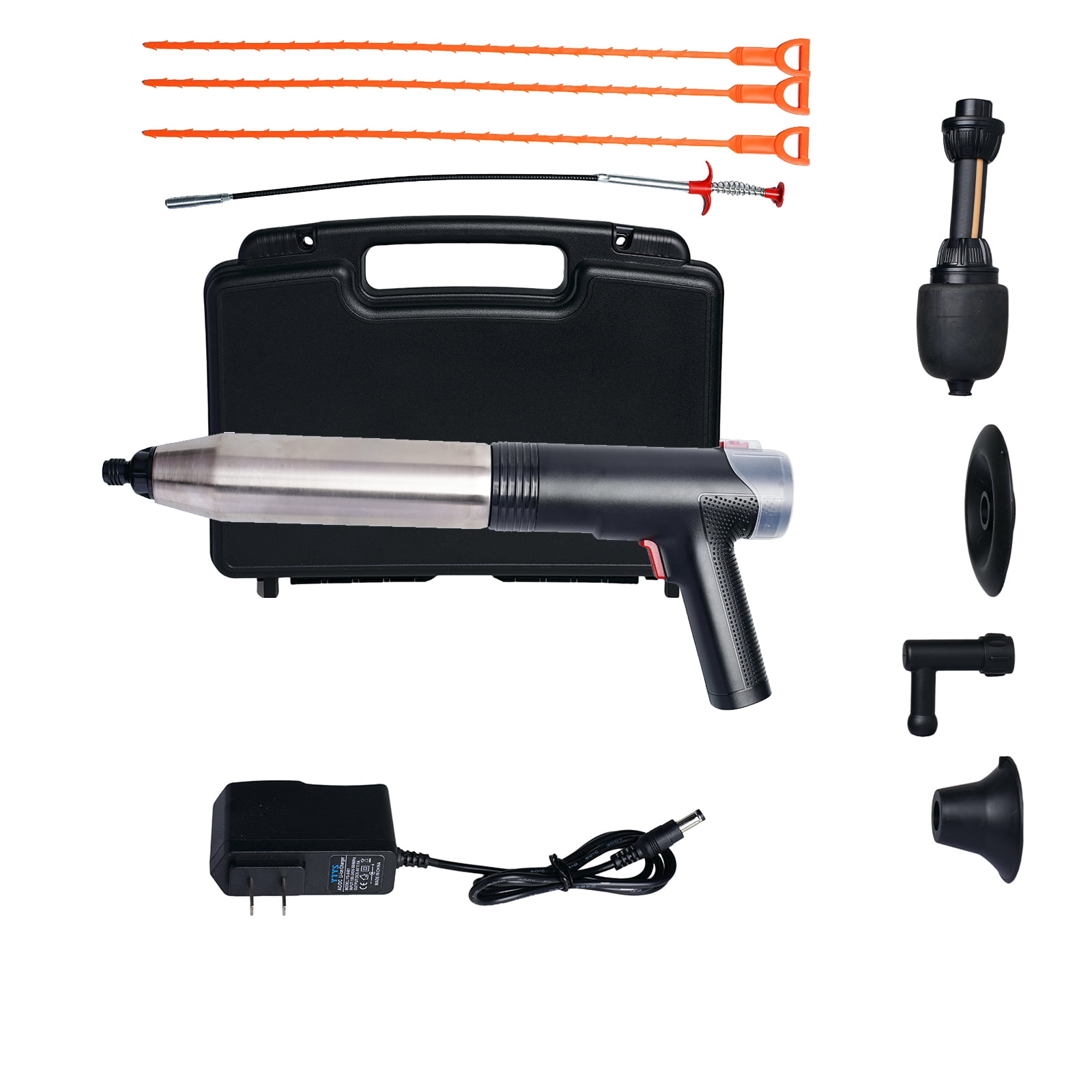 Electric Toilet Plunger Kit, Powerful High-Pressure Drain Plumb Plunger ...