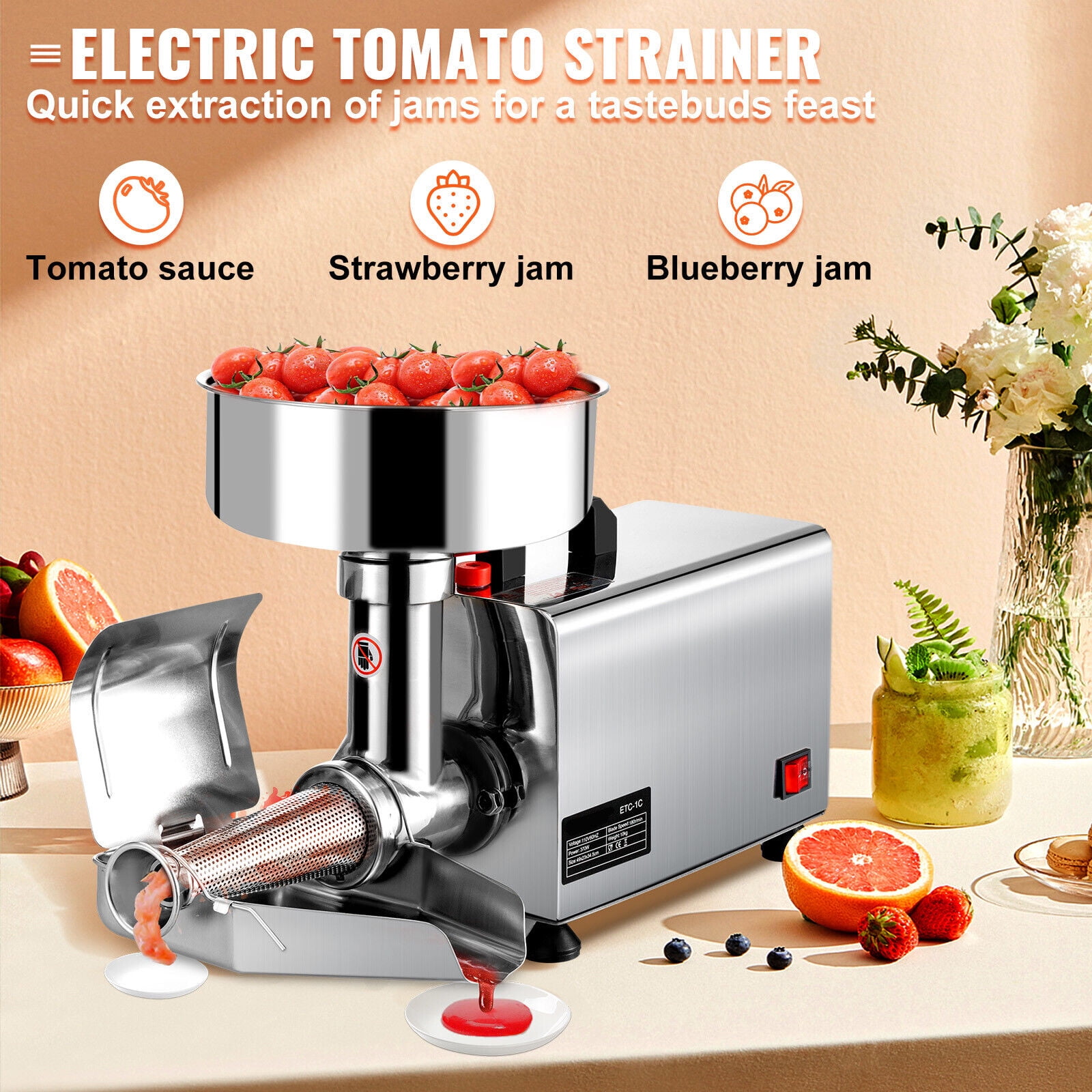 Electric Tomato Strainer Tomato Milling Press Machine Tomato Grinder ...