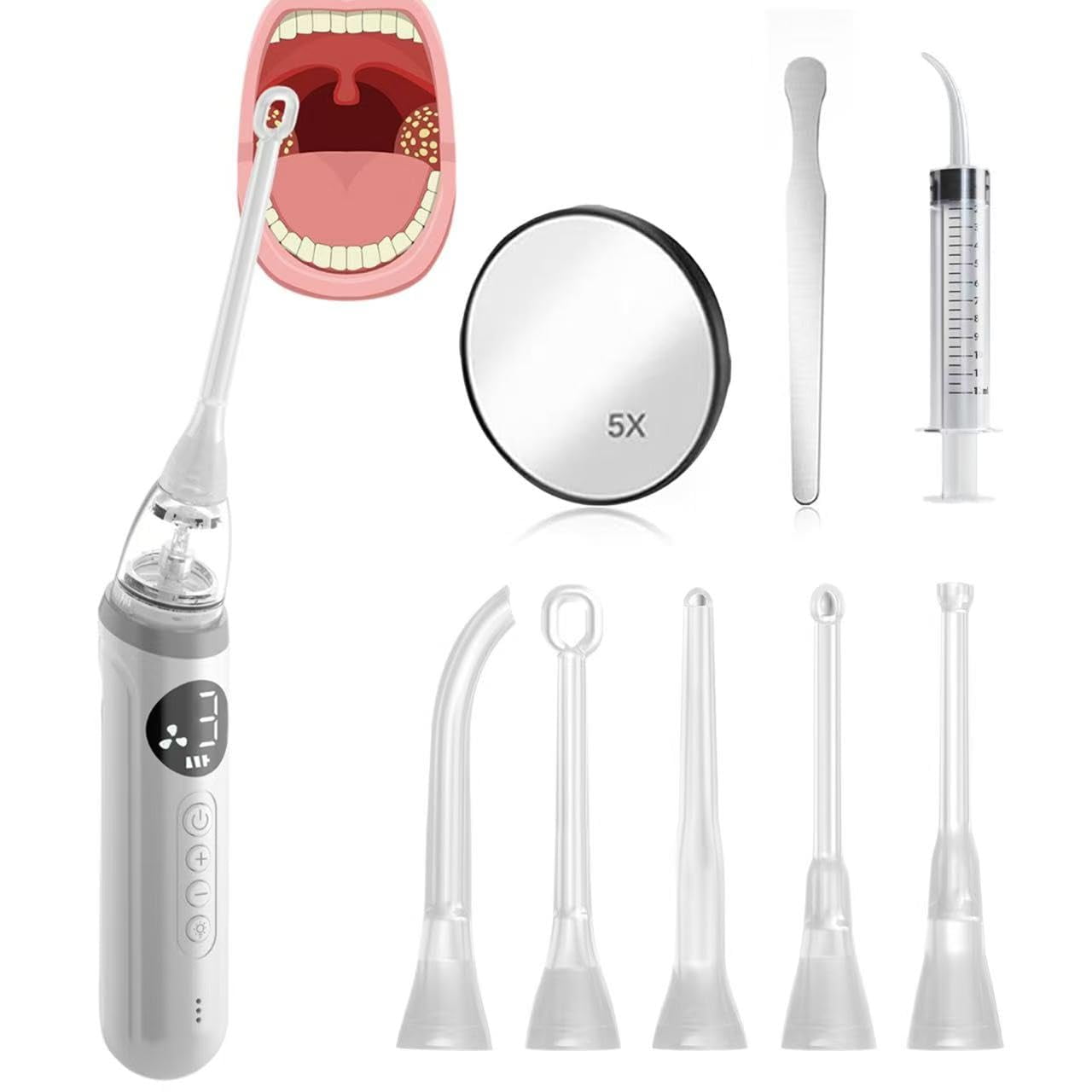 Electric Tonsil Stone Remover, OIF8 Rechargeable Tonsil Stone Cleaner ...