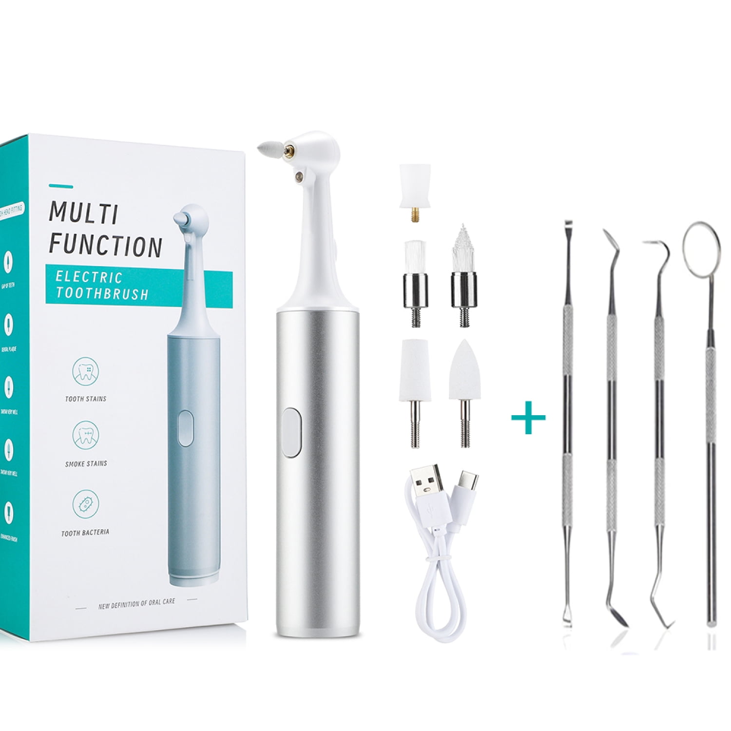 Electric Tooth Polisher Dental Scaler Stains Plaque Tartar Remover with ...