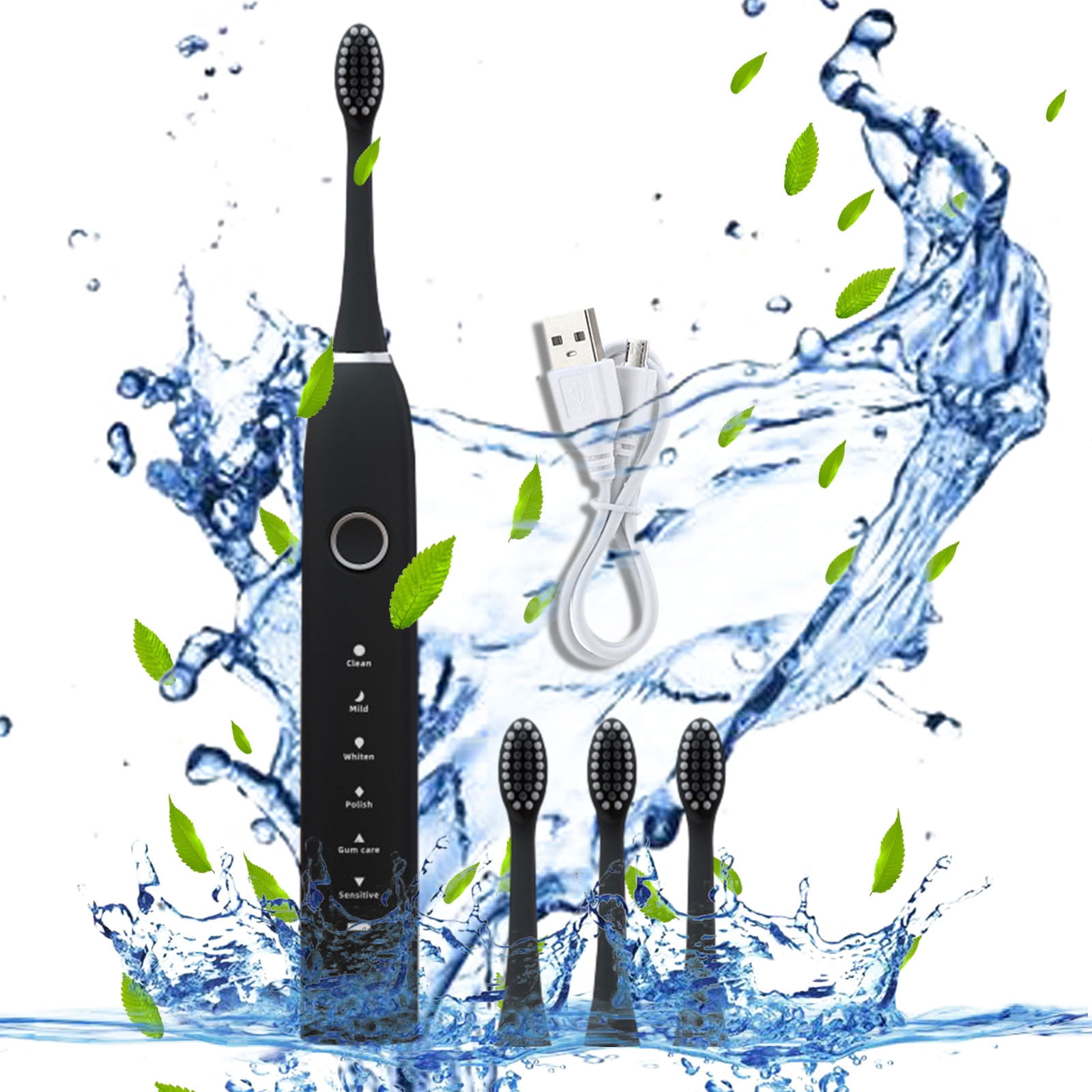 Electric Toothbrush, with 4 Brush Heads, 6 Cleaning Modes, IPX7 Waterproof, 5010-8000mAh Battery ...