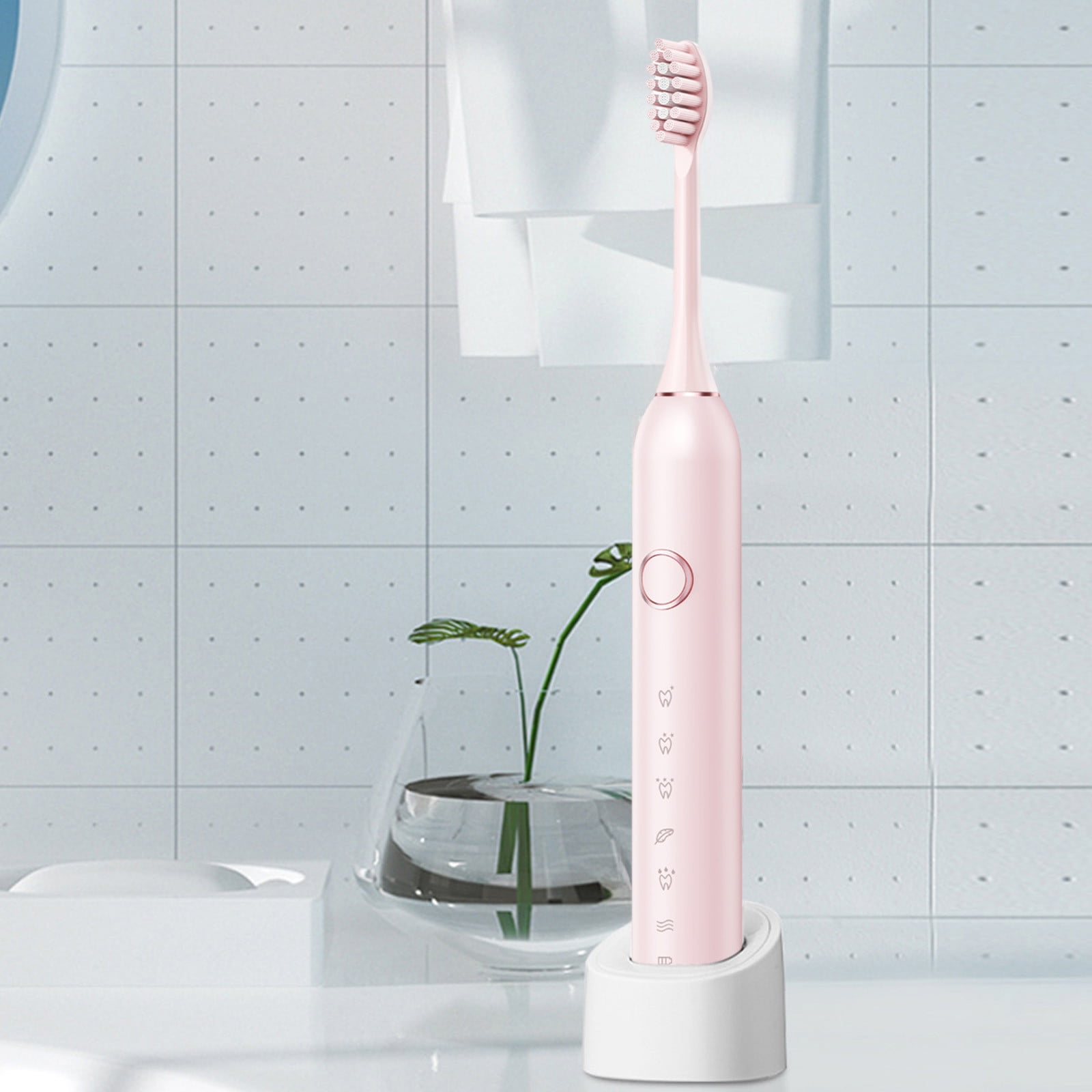 Electric Toothbrush, 8 Replaceable Heads, 6 Modes, Fast Charging, Sleek ...
