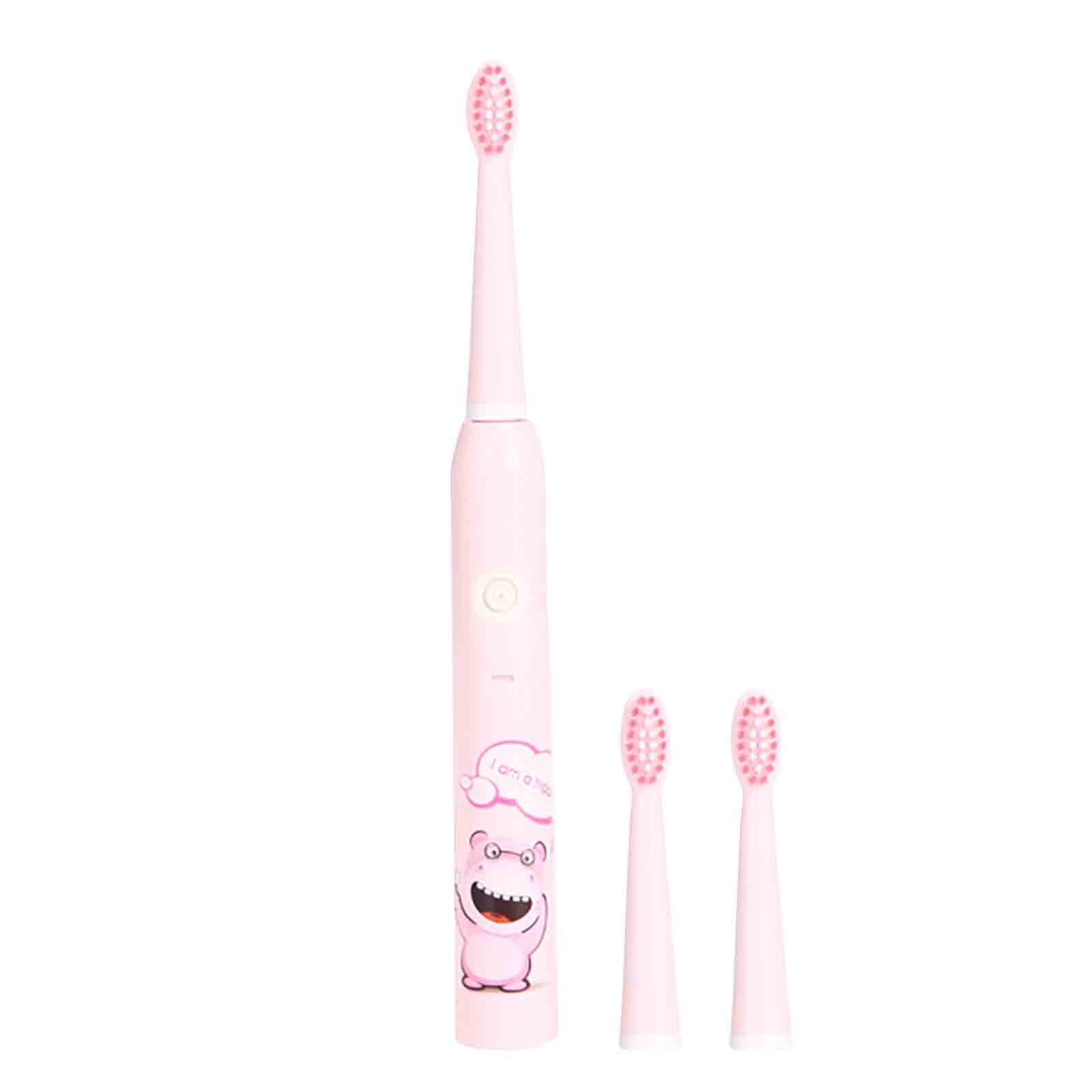Electric Toothbrush Children Rechargeable Nylon Soft Bristle Brush Head ...
