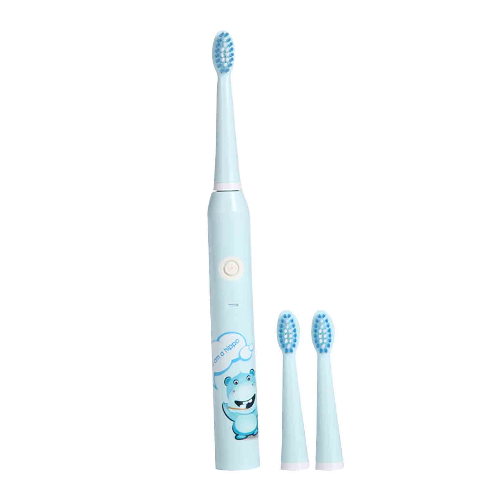 Electric Toothbrush Children Rechargeable Nylon Soft Bristle Brush Head ...