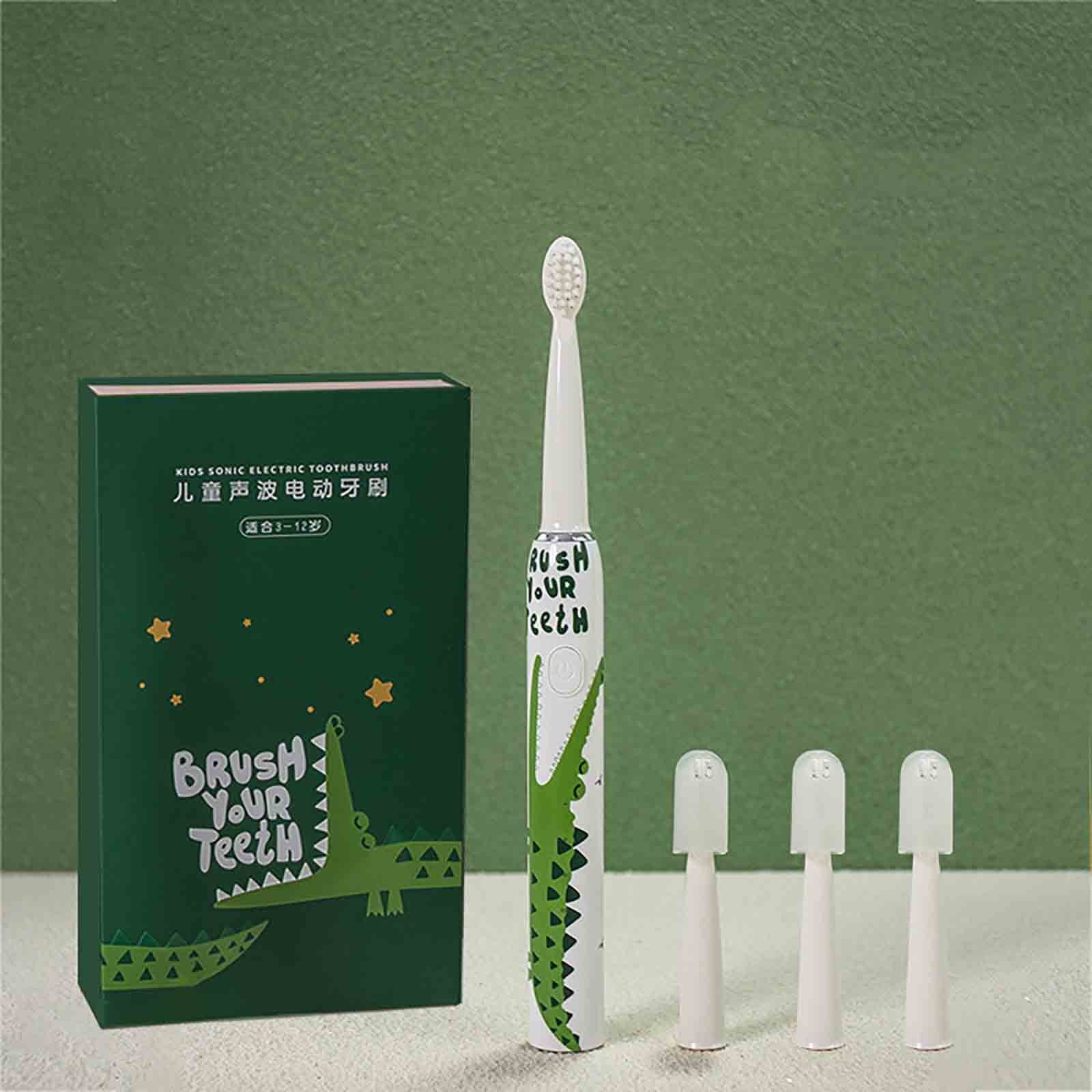 Electric Toothbrush Children Rechargeable Nylon Soft Bristle Brush Head ...