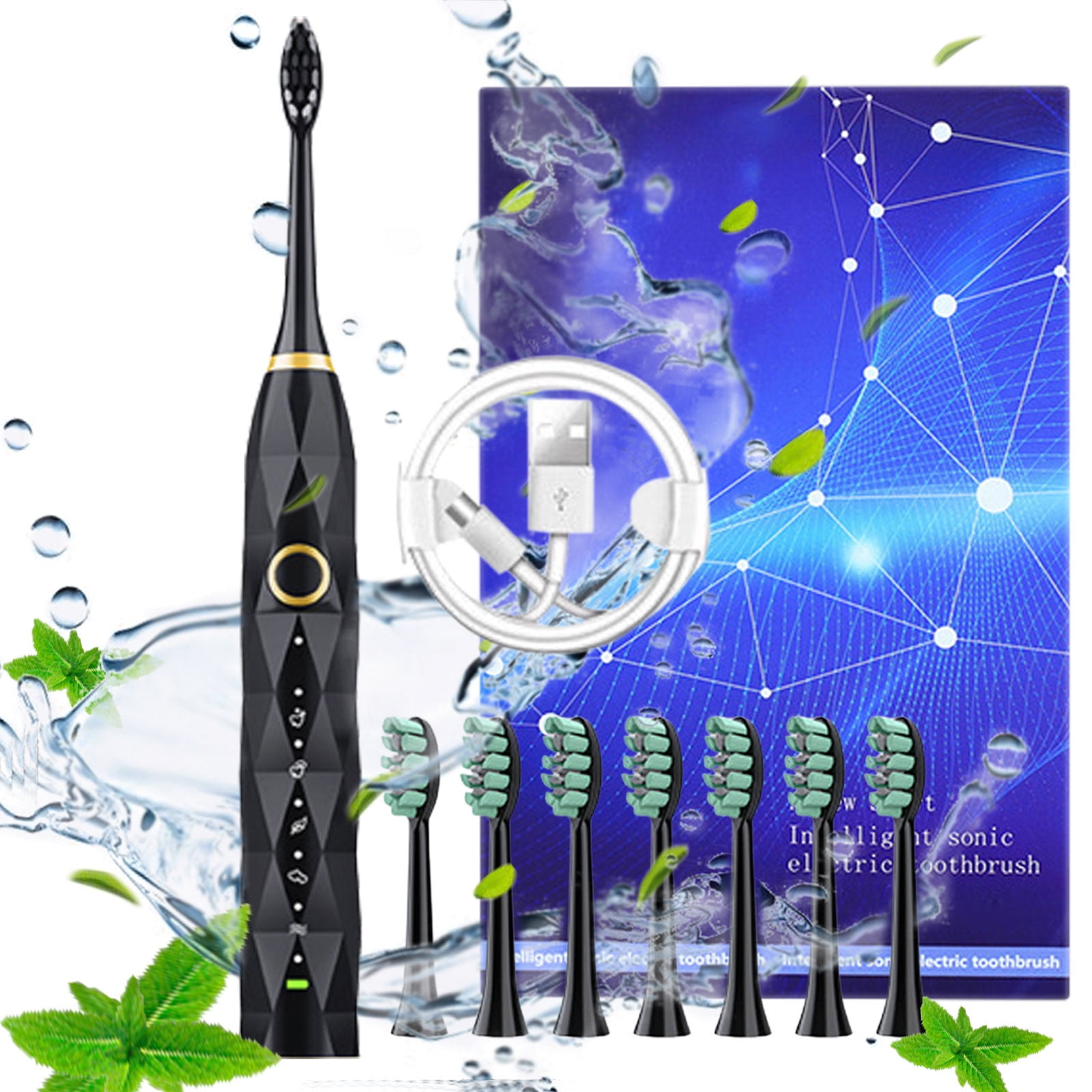 Electric Toothbrush, Electric Toothbrush With 8 Brush Heads, 5 Cleaning ...