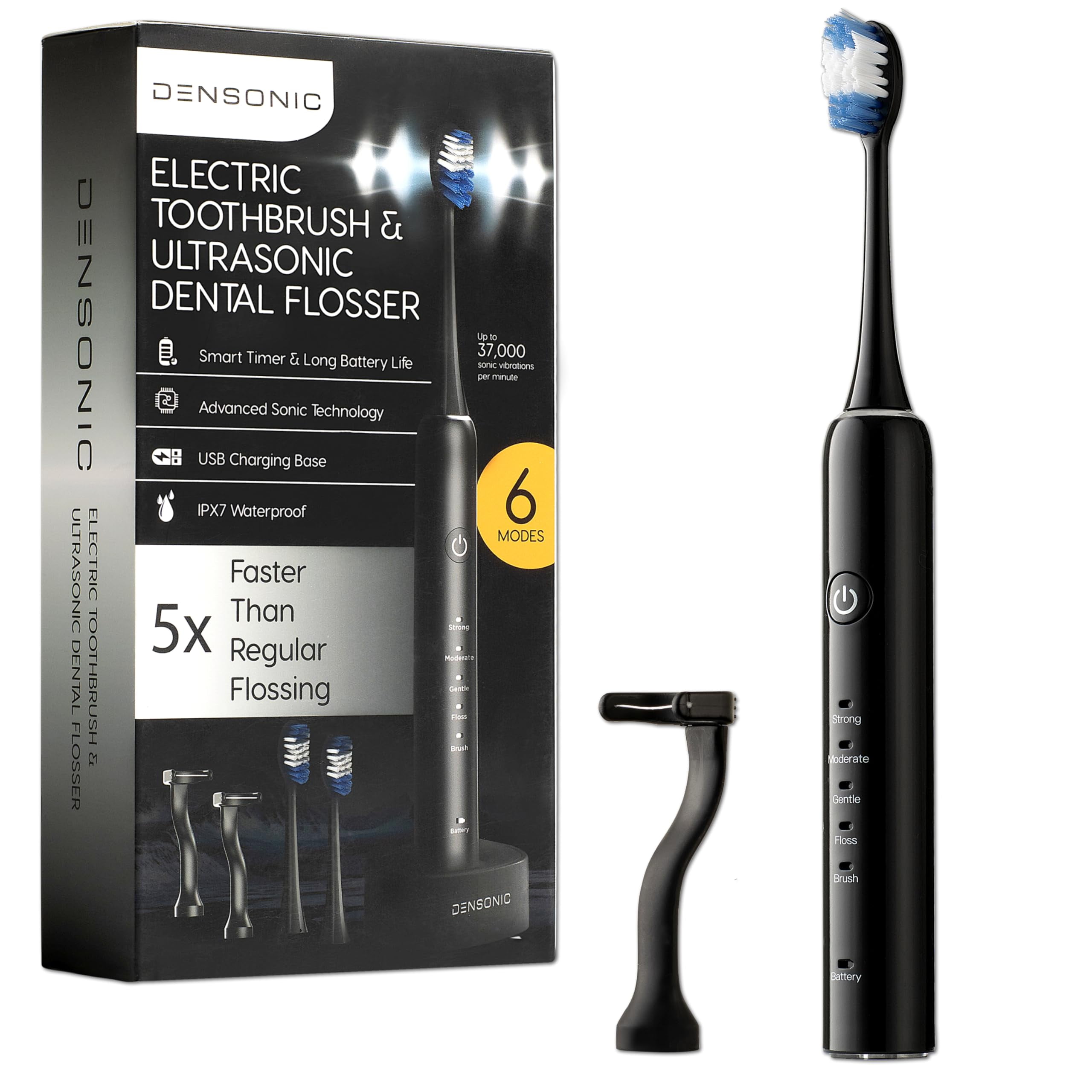 Electric Toothbrush and Flosser Combo Kit | Deep Clean Rechargeable ...