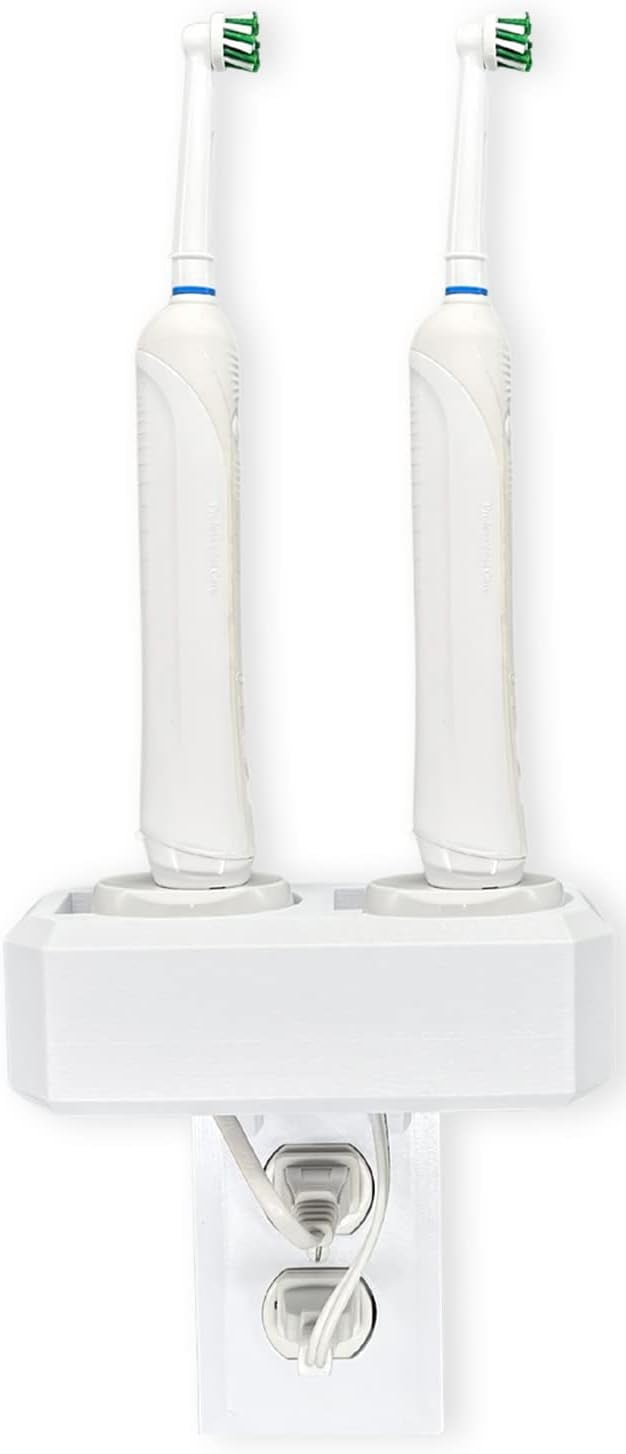Electric Toothbrush Holder, Wall Mount, Compatible with Oral-B, Holds 2 ...