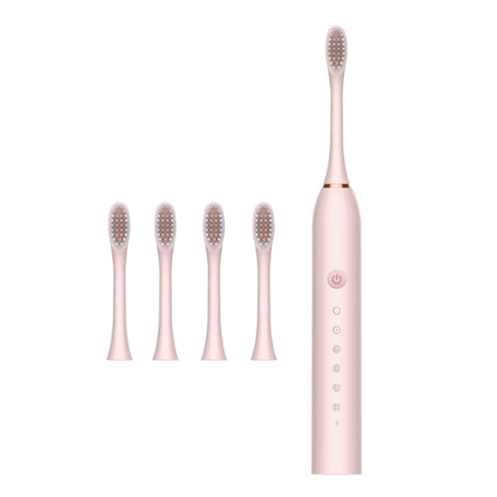 Powerful Electric Toothbrush, USB Rechargeable, 6 Modes, 4 Brush Heads ...