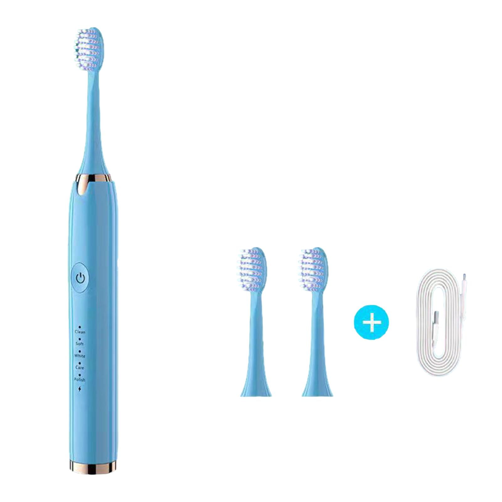 Electric Toothbrush Sonic Whitening 5 Mode USB Rechargeable 8 Heads ...