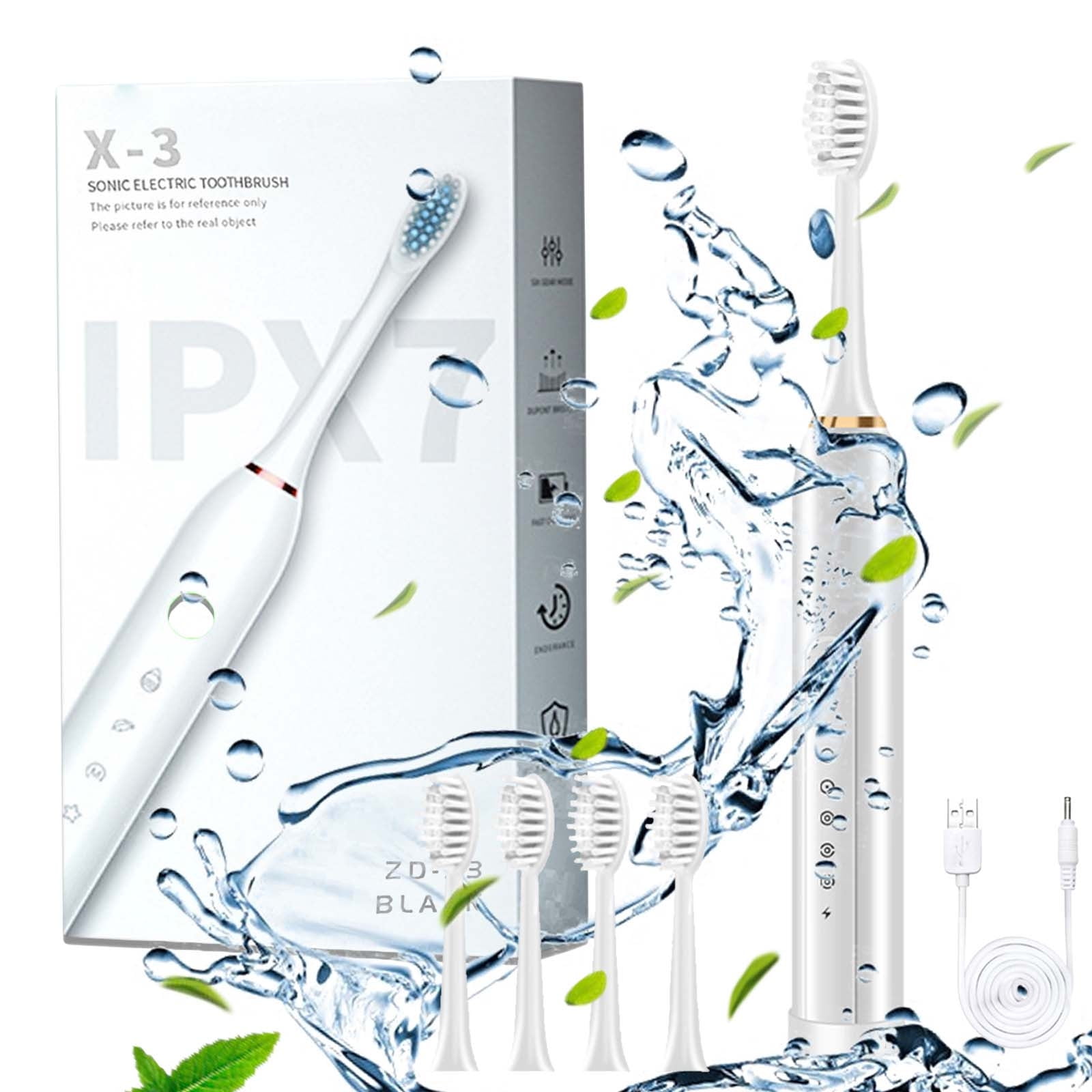 Electric Toothbrush, Electric Toothbrush With 4 Brush Heads, 6 Cleaning Modes,Smart 20-speed ...