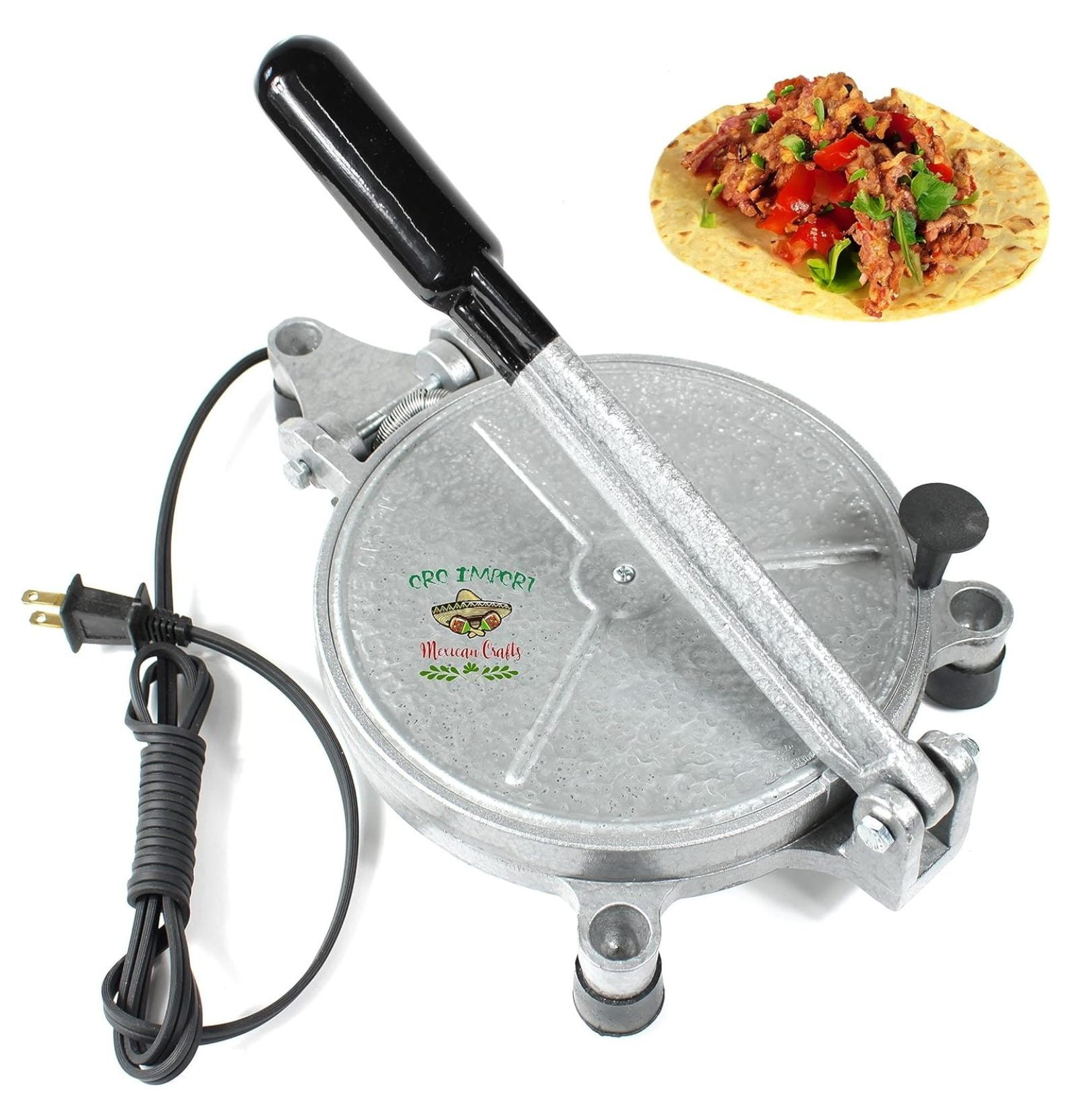 Electric Tortilla Press Maker Chapati Machine Flour Burrito Roti Press ...