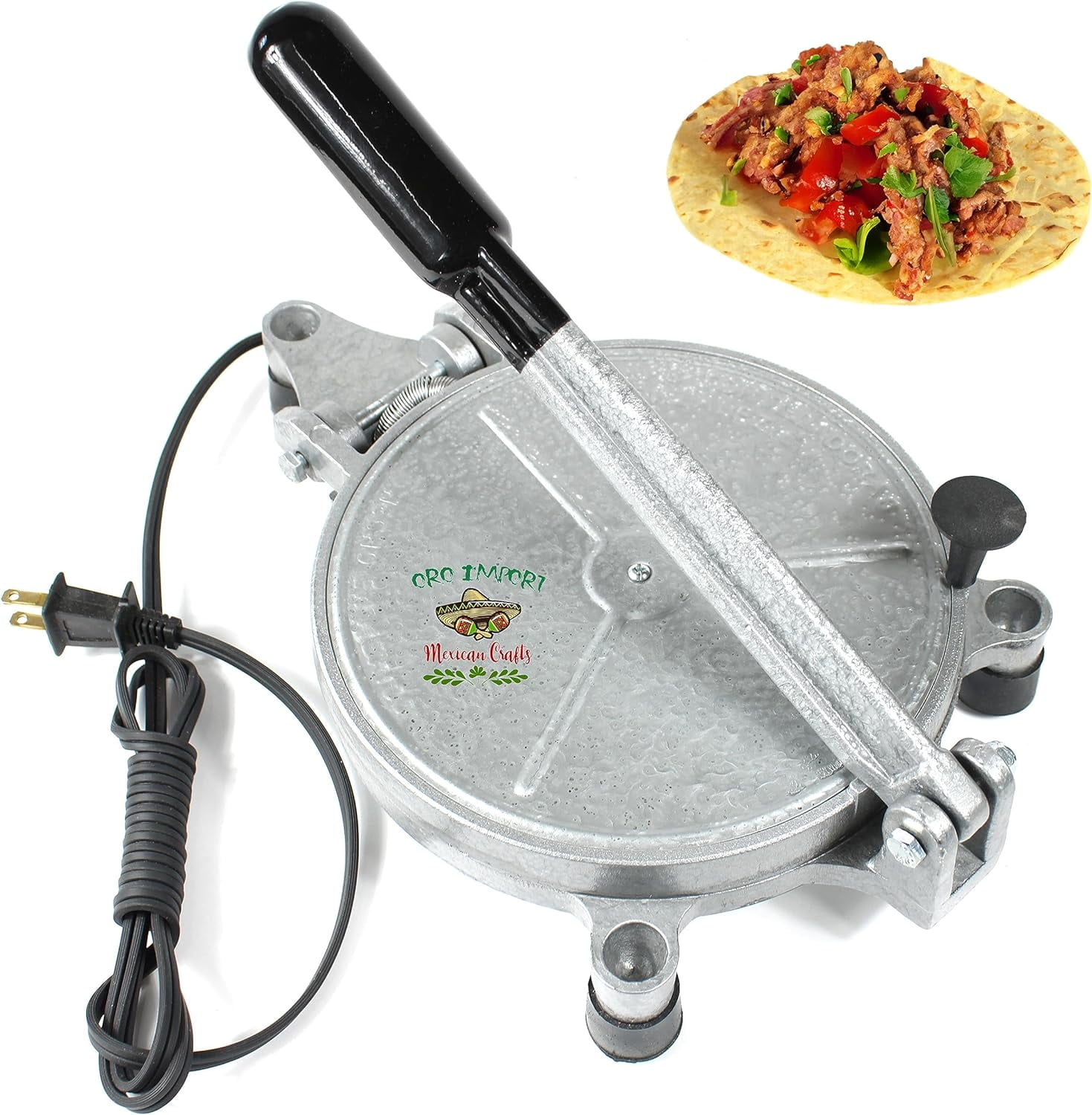Electric Tortilla Press Maker Chapati Machine Flour Burrito Roti Press ...