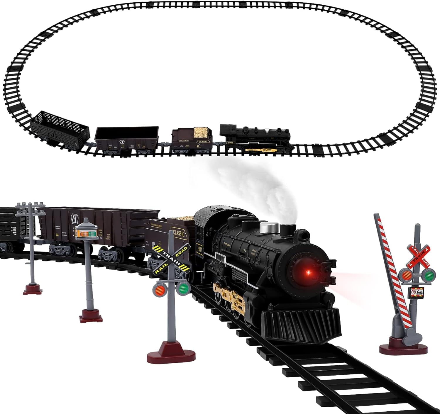 Electric Toys Train Set for Boy,Train Track Model Toy with Locomotive ...