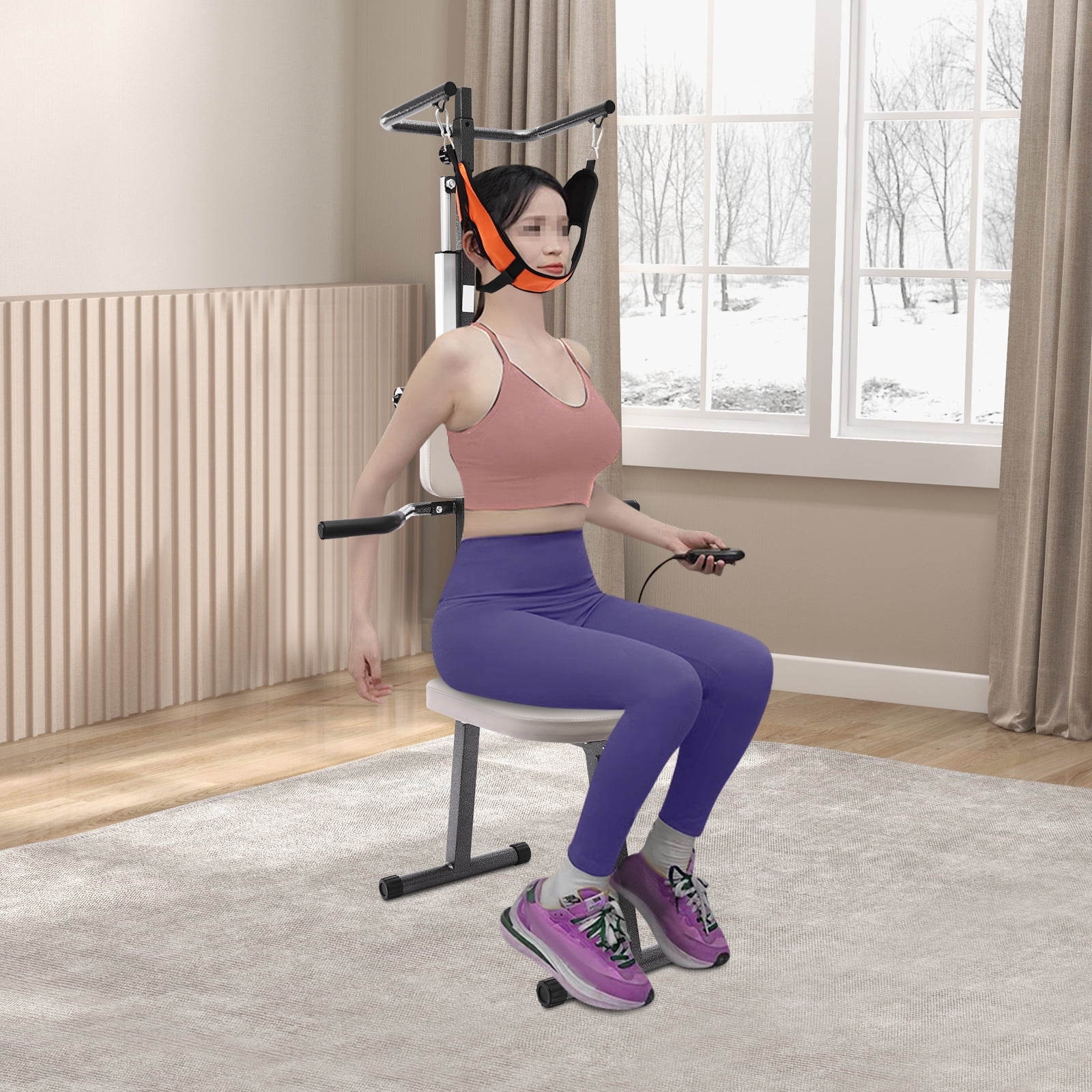 Electric Traction Chair for Neck & Back Pain Relief, Adjustable Intelligent Traction, Ergonomic ...