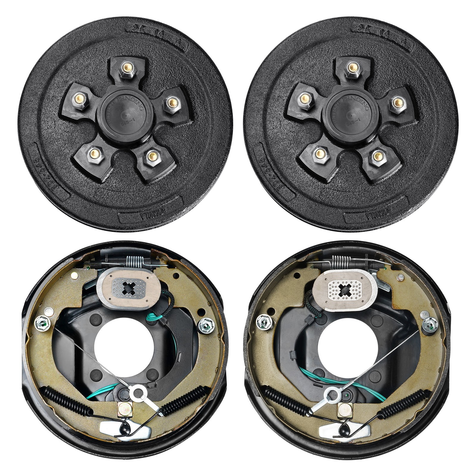 Electric Trailer Brake 10" x 2-1/4" & 5 on 4.5" Hub Drum Kit for 3500 ...