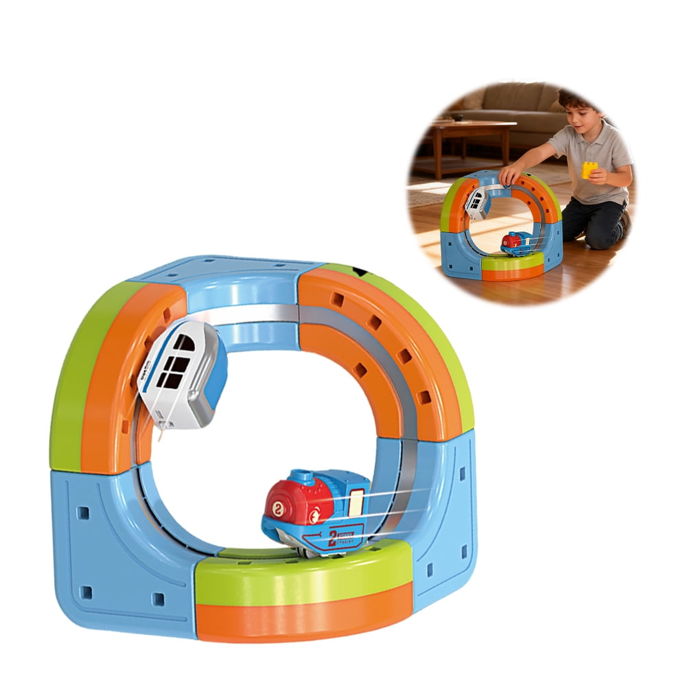 Electric Train Set with 3D Magic Flexible Race Tracks for Kids, 8PCS ...