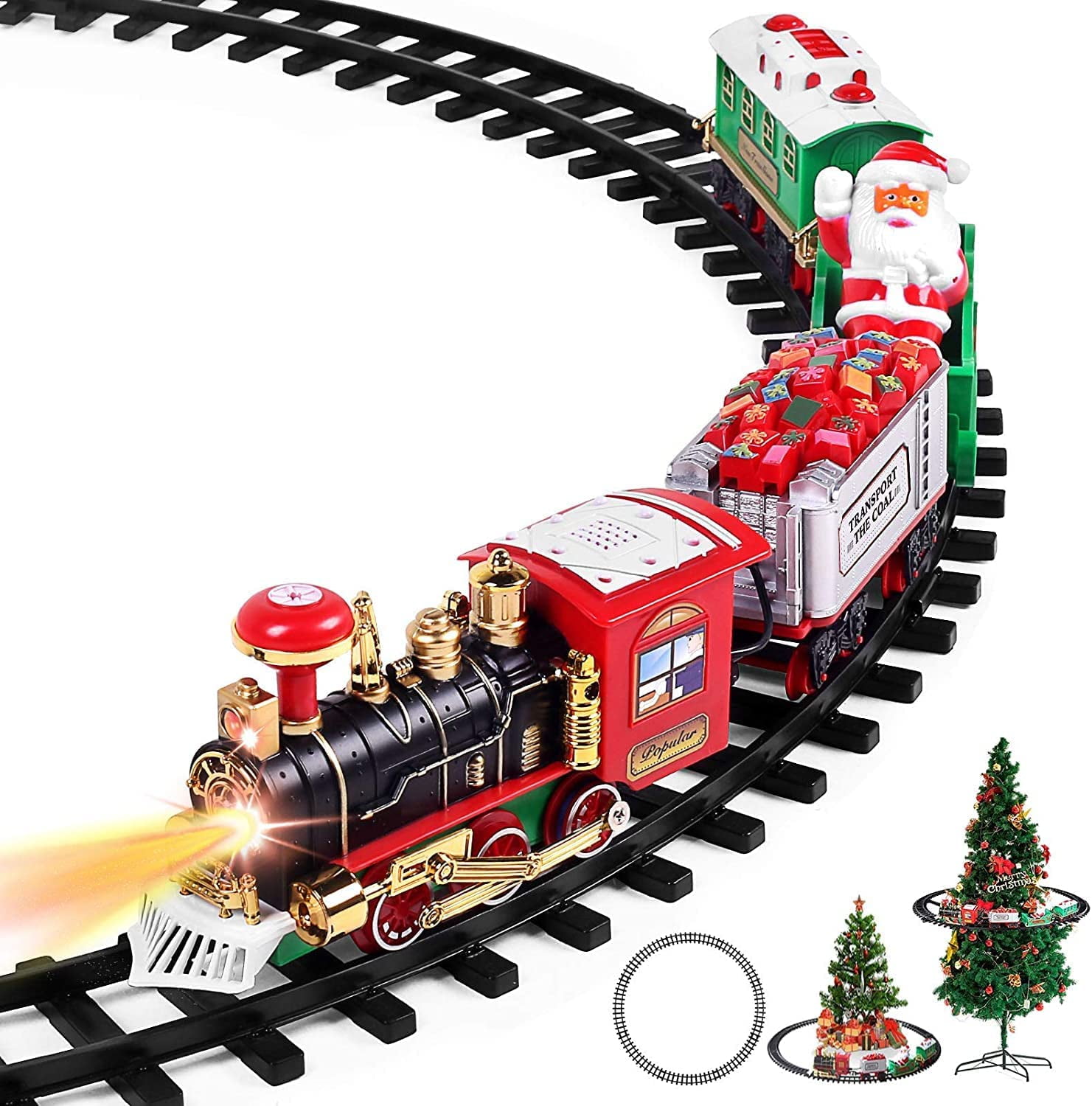 Electric Train Set for Kids, Battery-Powered Train Toys with Light ...