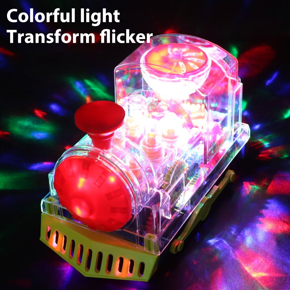Electric Train Set Transparent Electric Gear Train with Music Light ...