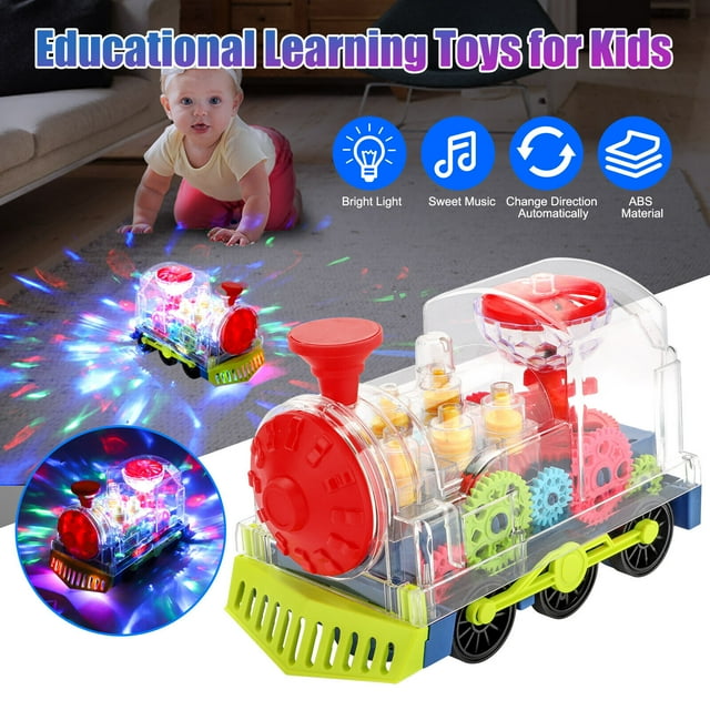 Electric Train Toy with Light, Small Train Educational Christmas Gift ...