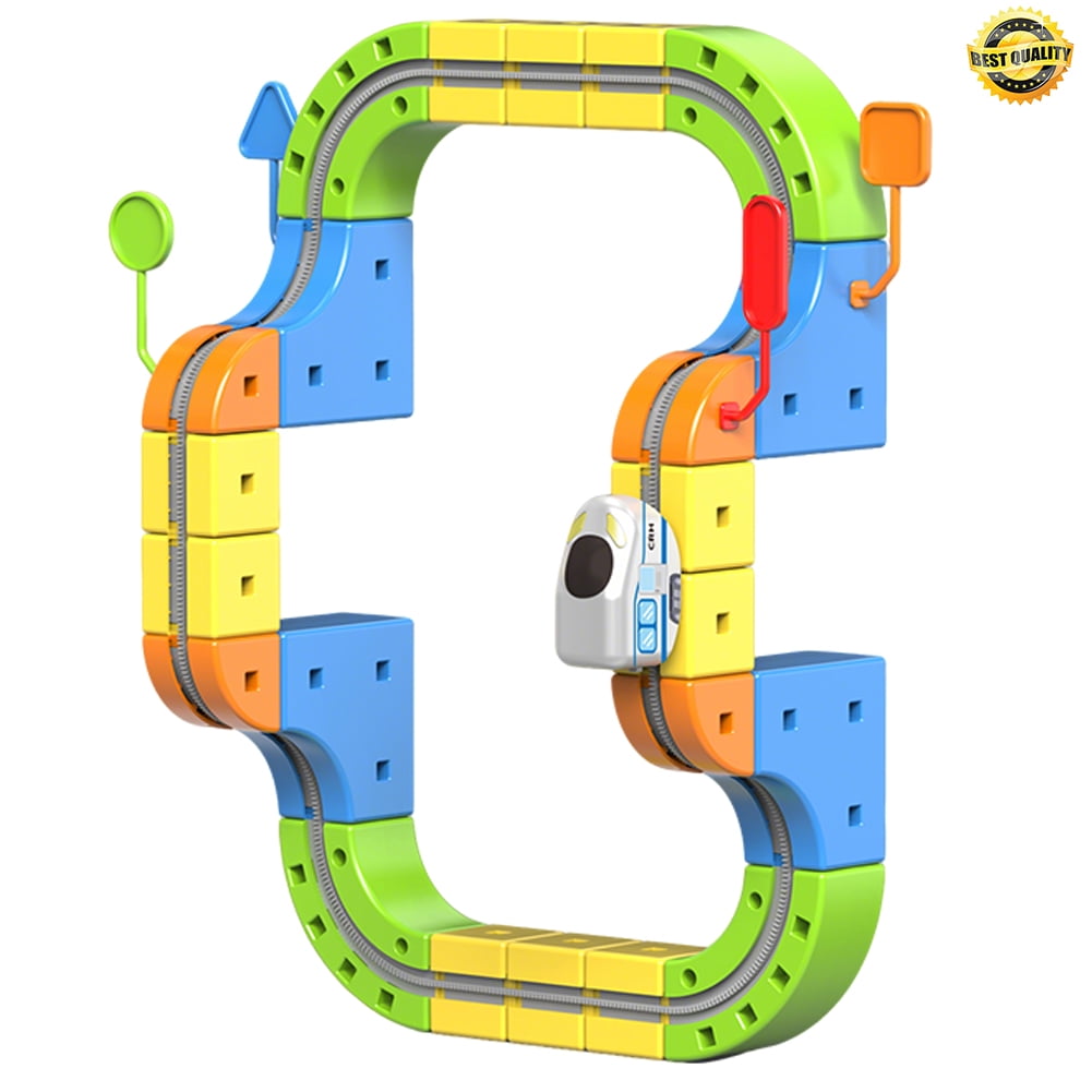 Electric Train Toys Set, DIY Snap-On Building Blocks Track, Magic Train ...
