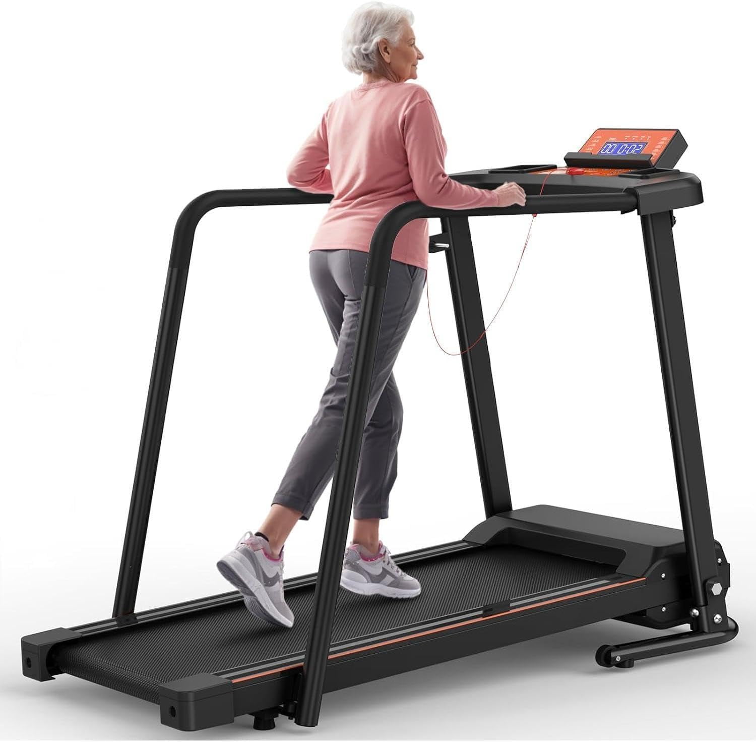 Electric Treadmill for Seniors, 2.5 HP Motor, 0.5-6.0 MPH, 12 Exercise ...