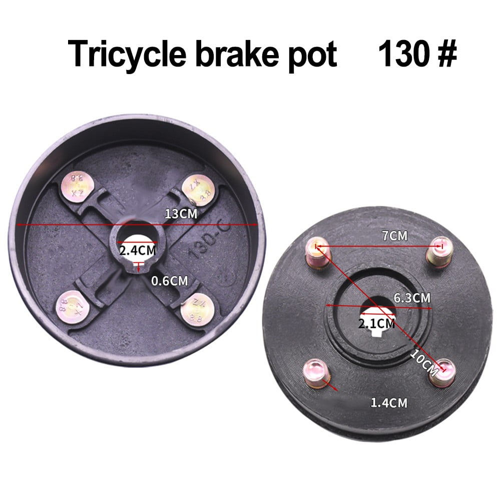 Electric Tricycle Brake Wheel Hub 130/160/180 Rear Fixed Disc Drum ...