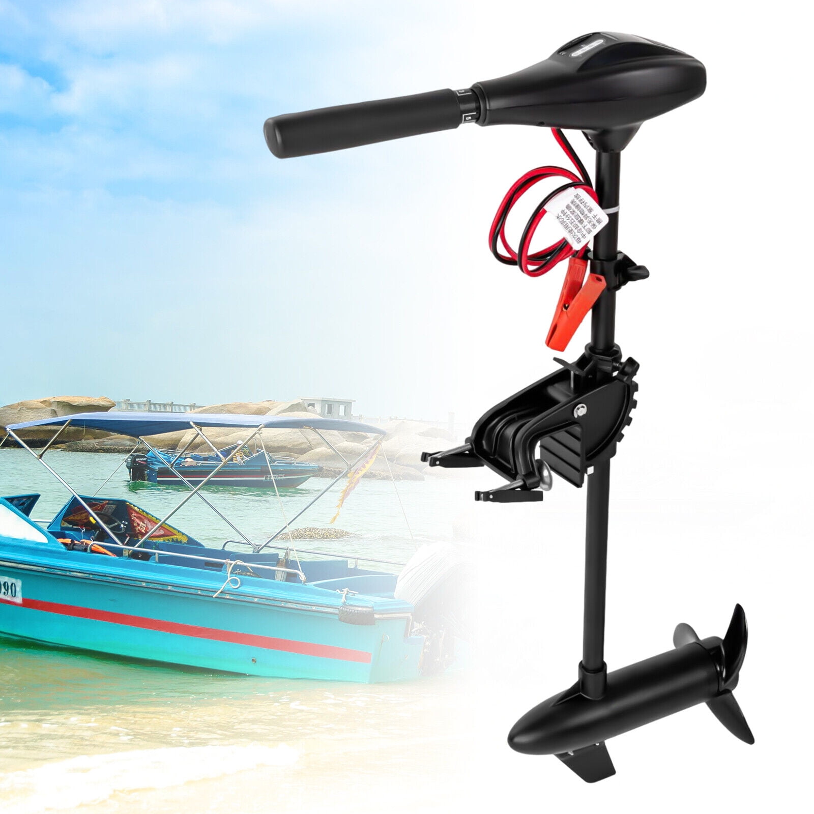 SUNELEXE Electric Trolling Motor, 408W 40LBS, 12V for Kayaks, Dinghy ...