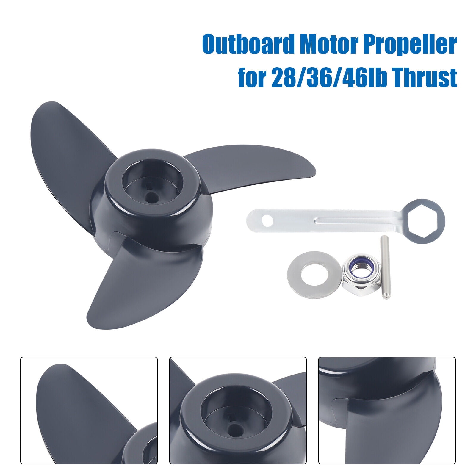 Electric Trolling Motor Outboard Propeller Replacement Power Prop Kit 3 ...