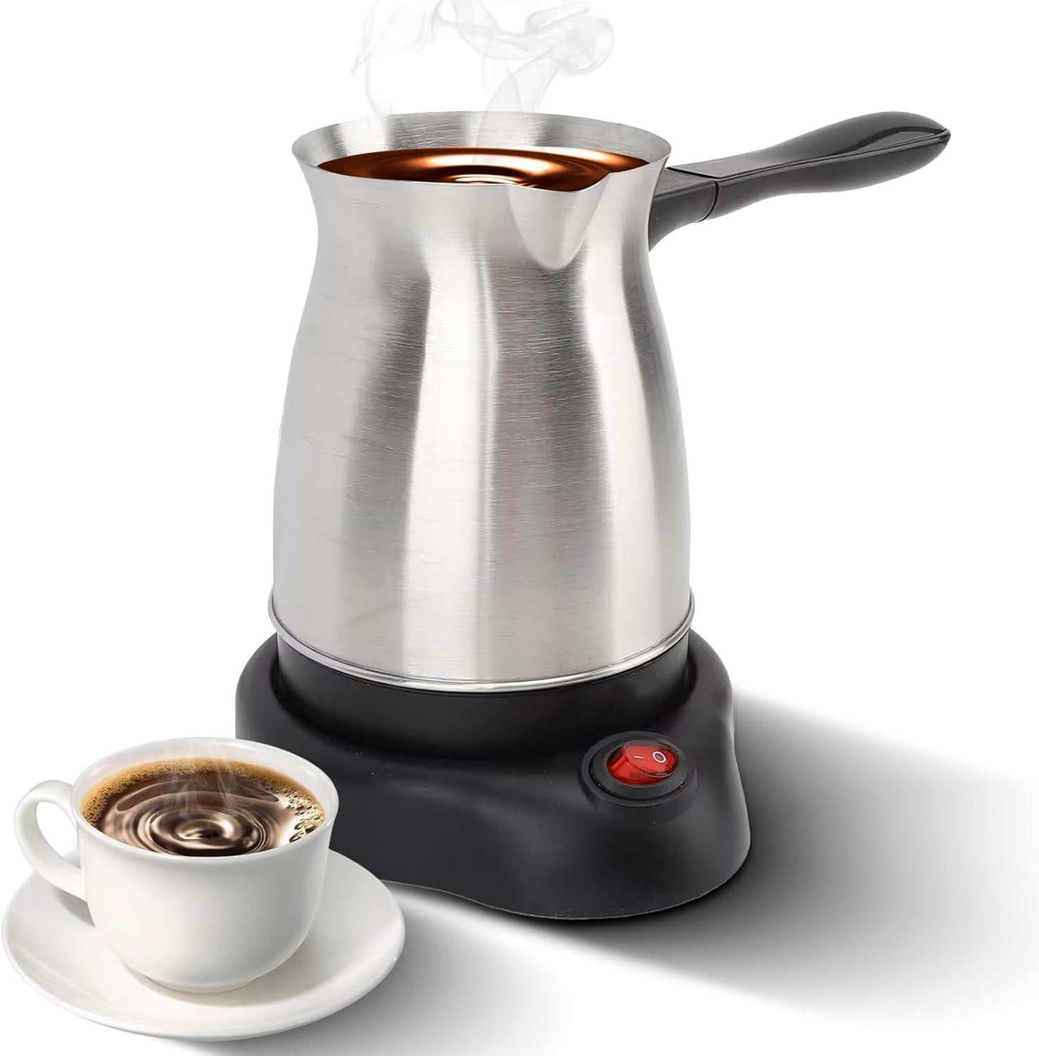 Electric Turkish Coffee Maker – 600ml Stainless Steel Coffee Pot with ...