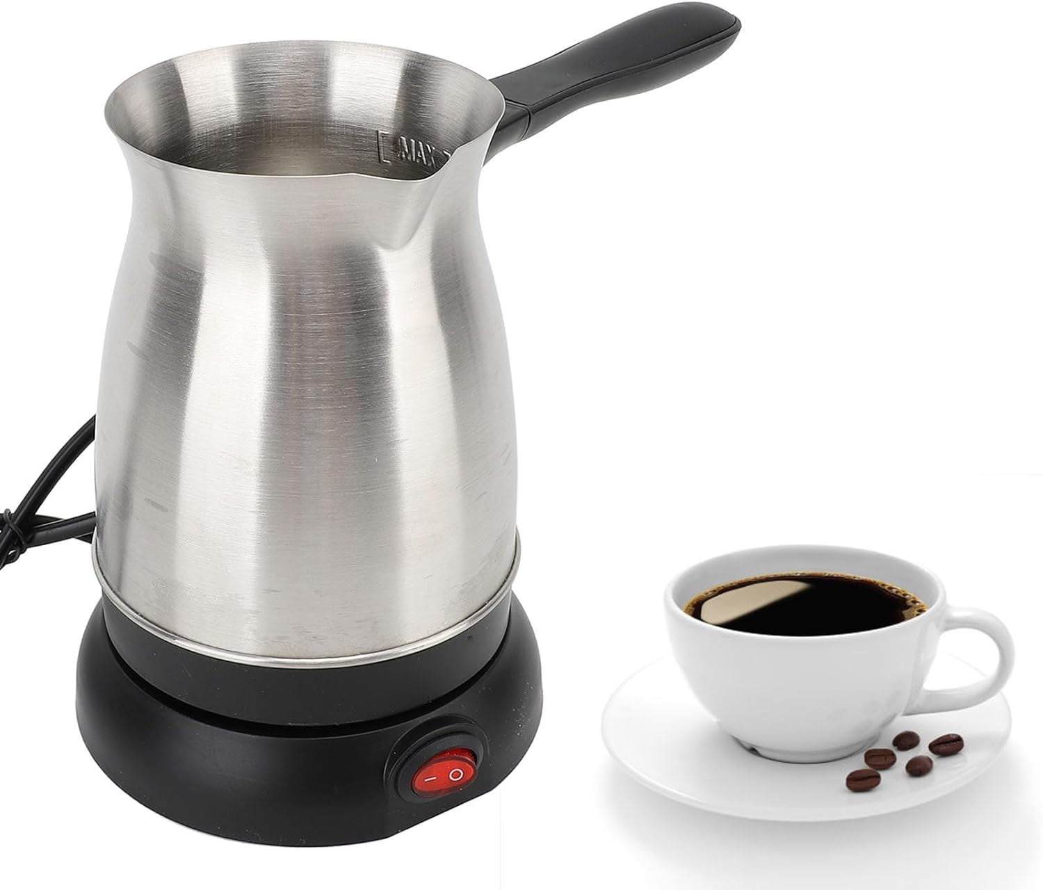 Electric Turkish Coffee Maker Machine, 600ML Stainless Steel Greek ...