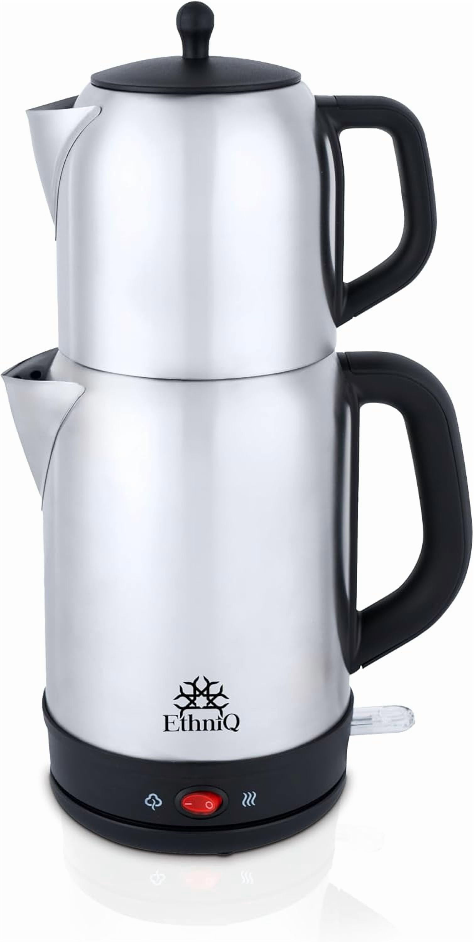 Electric Turkish Tea Maker - Stainless Steel 120V Double Pot Kettle ...