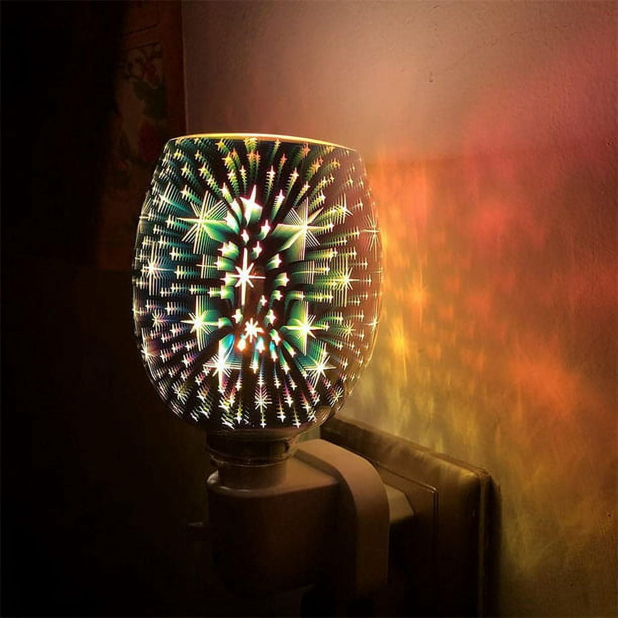 Electric US Plug-In LED 3D Aroma Diffuser Lamp Light Wax Melt Oil ...