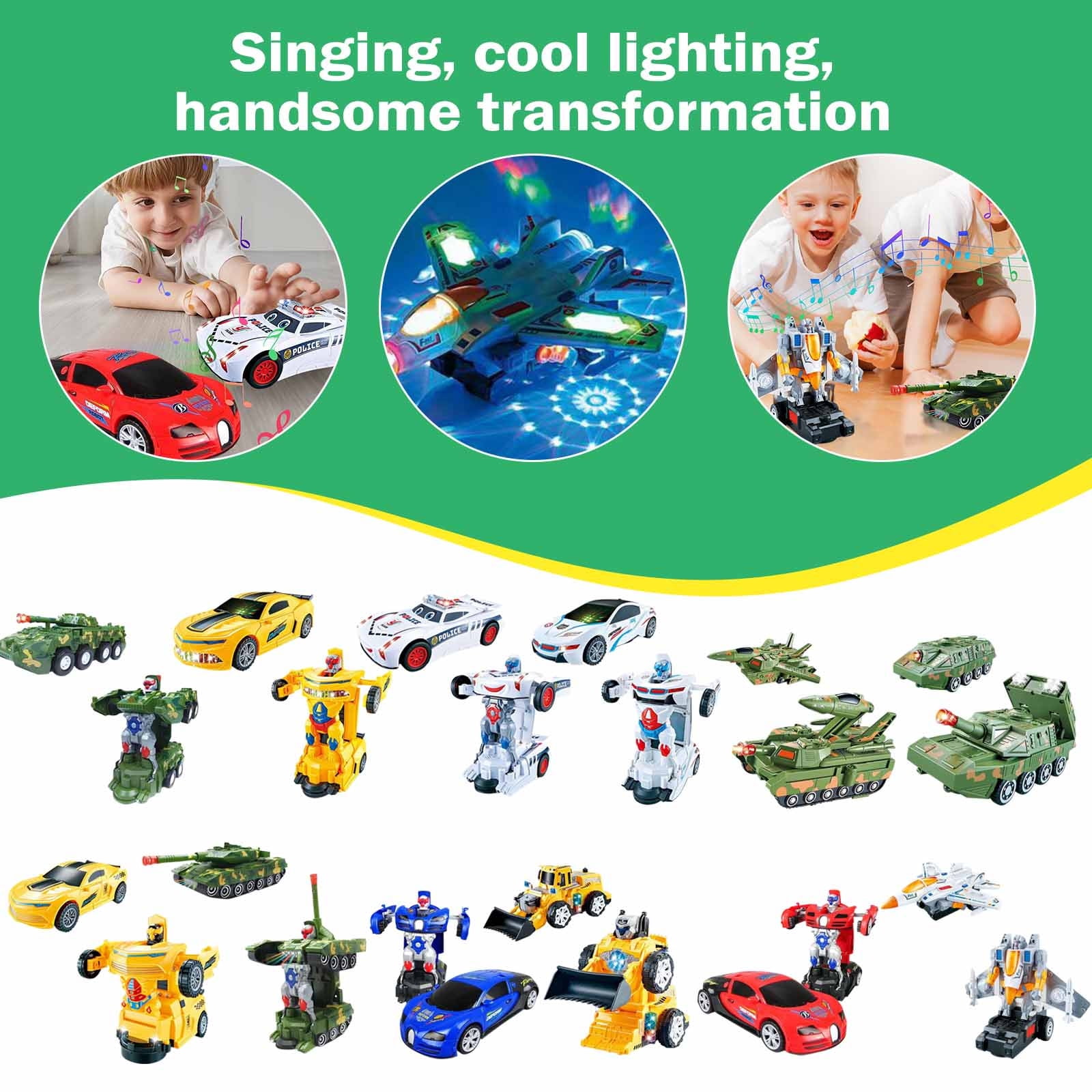 Electric Universal Deformation Toy Car with Light and Sound Magnetic ...