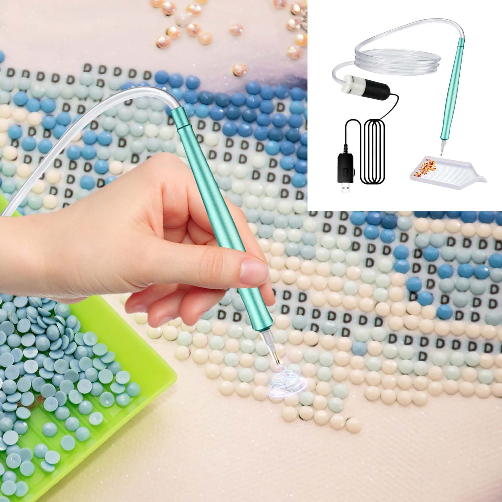 Electric Vacuum Diamond Brush Set - Complete Crafting Kit with ...