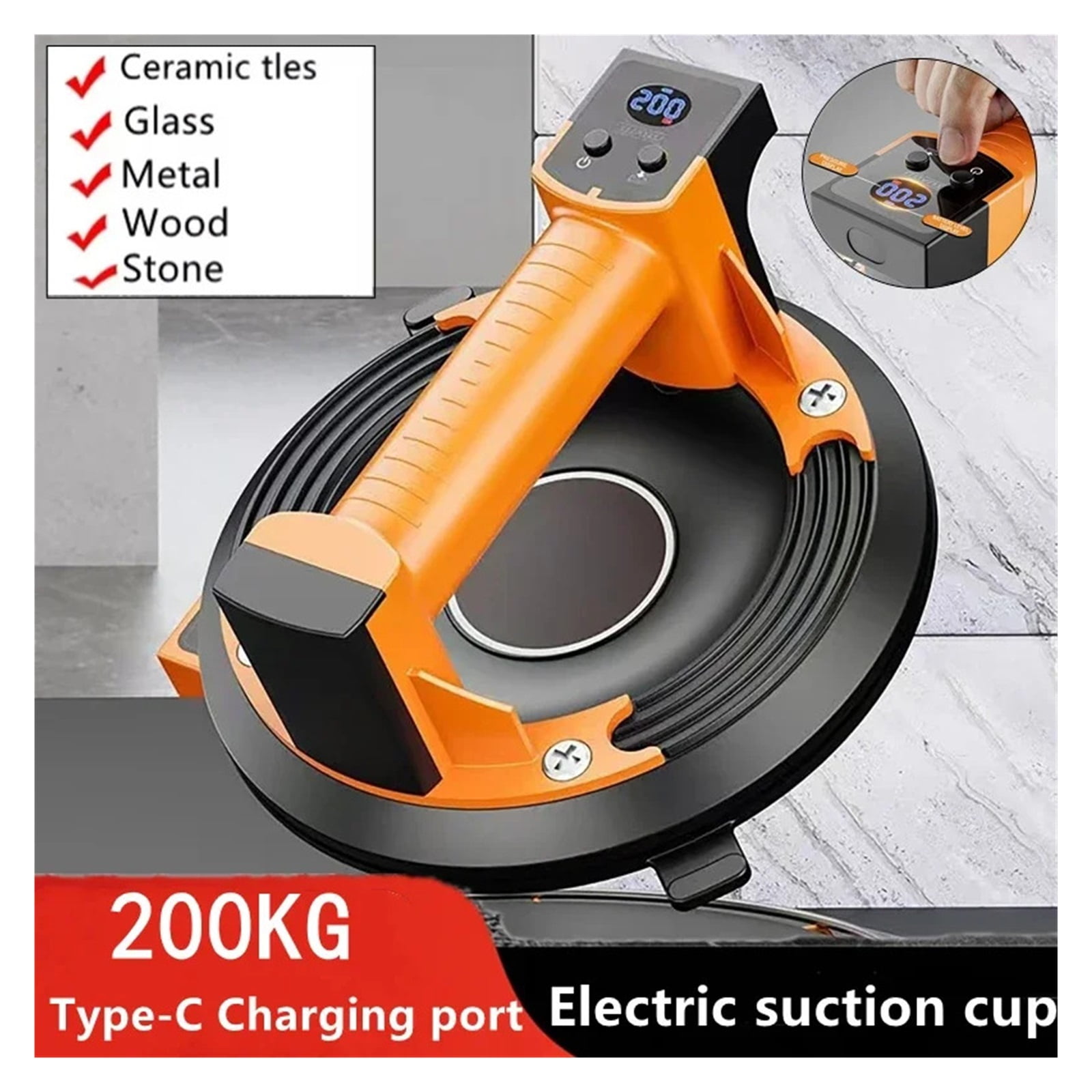 Electric Vacuum Suction Cup for Glass Tile Strong 220kg Bearing ...
