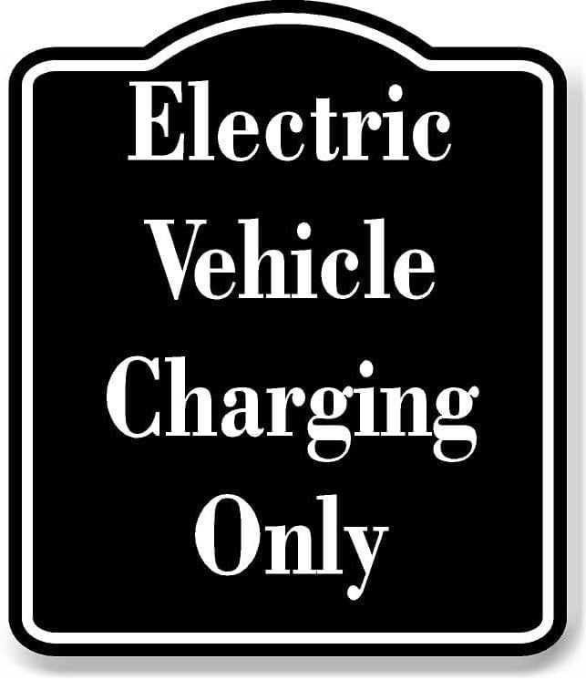 Electric Vehicle Charging Only BLACK Aluminum Composite Sign 8.5''x10 ...