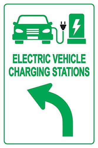 Electric Vehicle Charging Station Sign – Direction for EV Charging ...