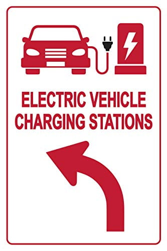 Electric Vehicle Charging Station Sign – Direction for EV Charging ...