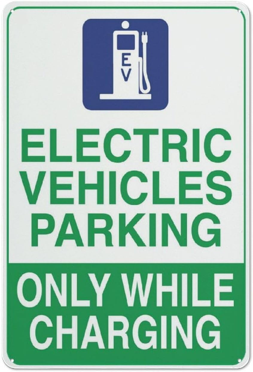 Electric Vehicle Parking Only While Charging Sign Outdoor Signs ...